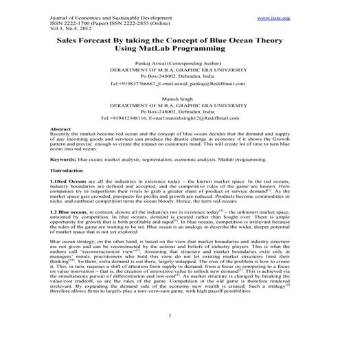 11.sales forecast by taking the concept of blue ocean theory using mat ...