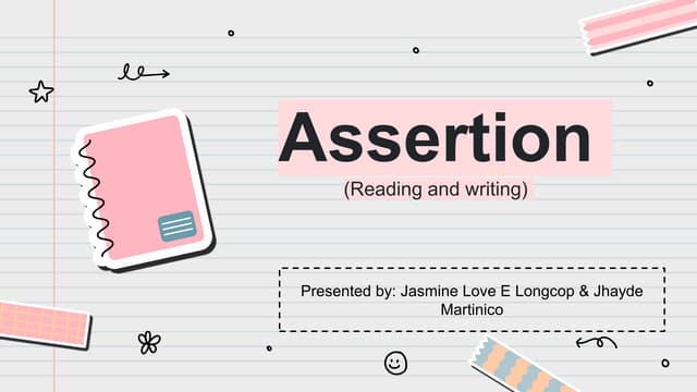 Reading And Writing Skills Assertion Pptx