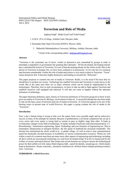 Ppt on terrorism | PPT