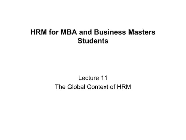 Main characteristic of the 4 approaches to international staffing | PPTX