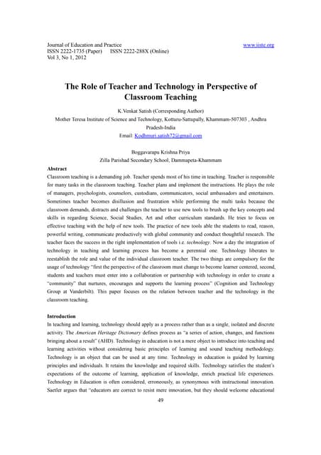 Technology Integration: The RAT – Replacement, Amplification, and ...