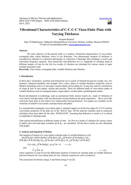 11.thermally induced vibration of non homogeneous visco-elastic plate ...