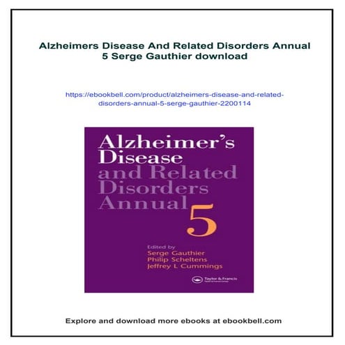 Alzheimers Disease And Related Disorders Annual 5 Serge Gauthier | PDF