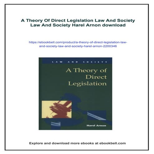 A Theory Of Direct Legislation Law And Society Law And Society Harel ...