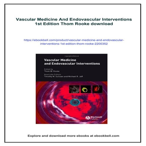 Vascular Medicine And Endovascular Interventions 1st Edition Thom Rooke ...