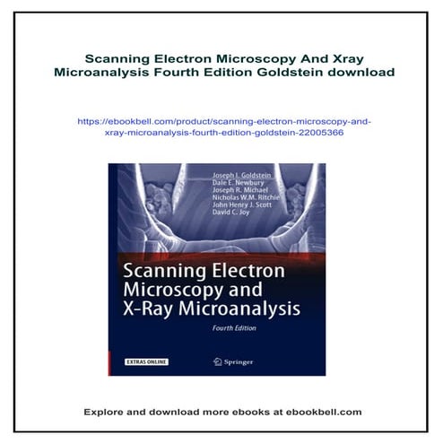Scanning Electron Microscopy And Xray Microanalysis Fourth Edition Goldstein | PDF