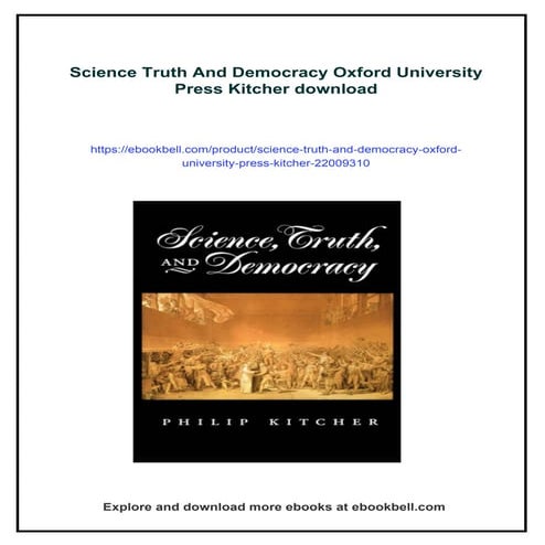Science Truth And Democracy Oxford University Press Kitcher | PDF