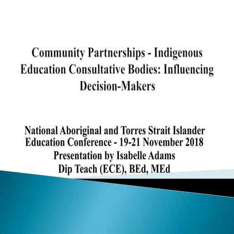 Community Partnerships: Indigenous Education Consultative Bodies | PPTX