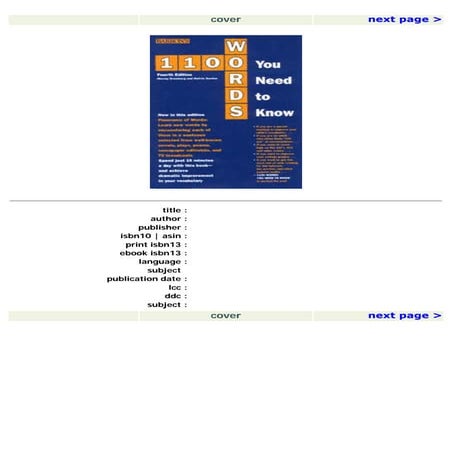 1100 Words You Need to Know- One thousand and a hundred words. | PDF ...