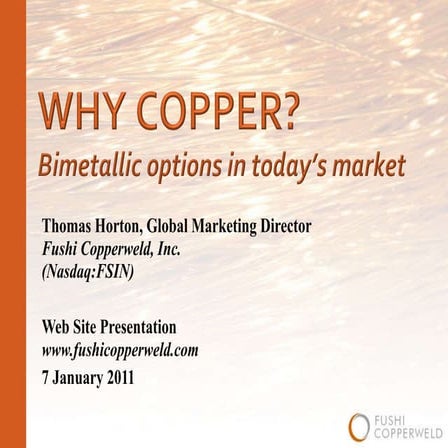 Why Copper? | PPT | Commodities | Economy