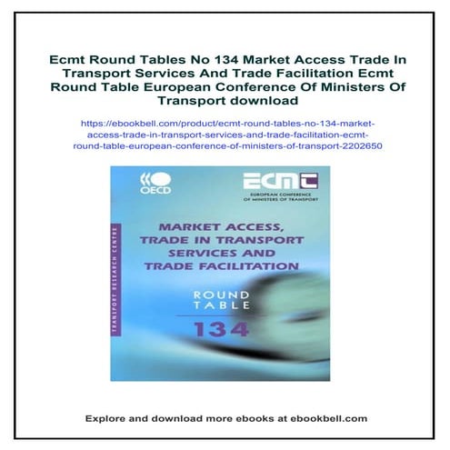 Ecmt Round Tables No 134 Market Access Trade In Transport Services And ...