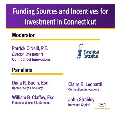 Funding Sources and Incentive for Investment in Connecticut - CVG ...