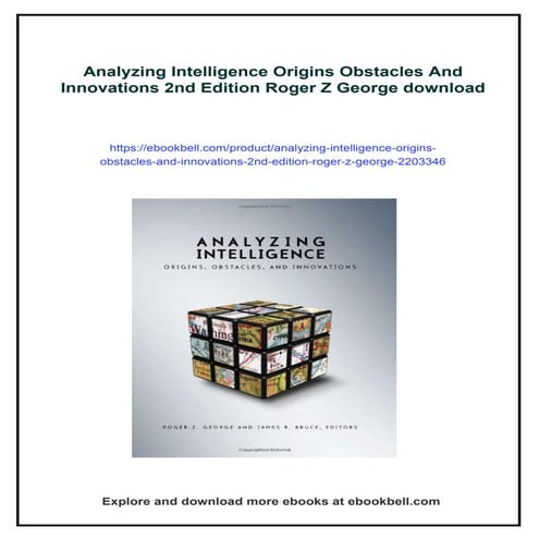 Analyzing Intelligence Origins Obstacles And Innovations 2nd Edition ...