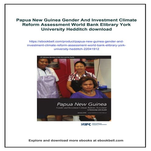 Papua New Guinea Gender And Investment Climate Reform Assessment World ...