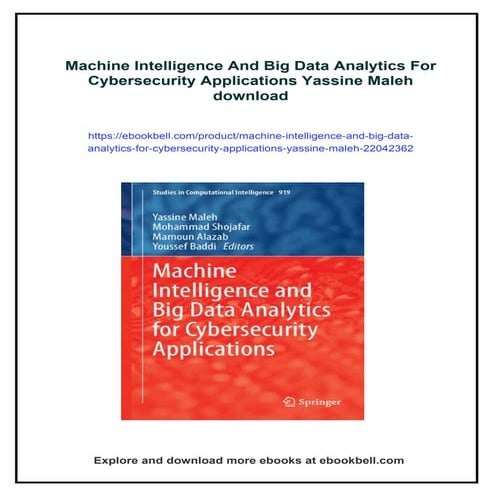 Machine Intelligence And Big Data Analytics For Cybersecurity Applications Yassine Maleh | PDF