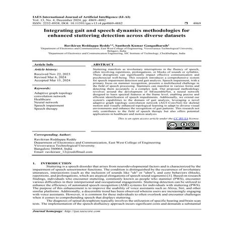 Integrating gait and speech dynamics methodologies for enhanced stuttering detection across ...