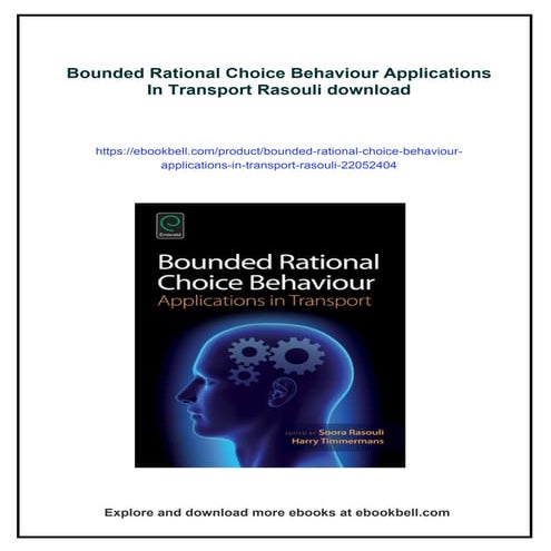 Bounded Rational Choice Behaviour Applications In Transport Rasouli | PDF