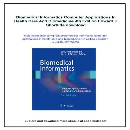 Biomedical Informatics Computer Applications In Health Care And Biomedicine 4th Edition Edward H ...