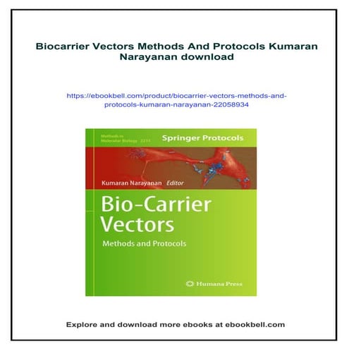 Biocarrier Vectors Methods And Protocols Kumaran Narayanan | PDF