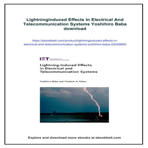 Lightninginduced Effects In Electrical And Telecommunication Systems Yoshihiro Baba | PDF