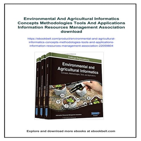 Environmental And Agricultural Informatics Concepts Methodologies Tools And Applications ...