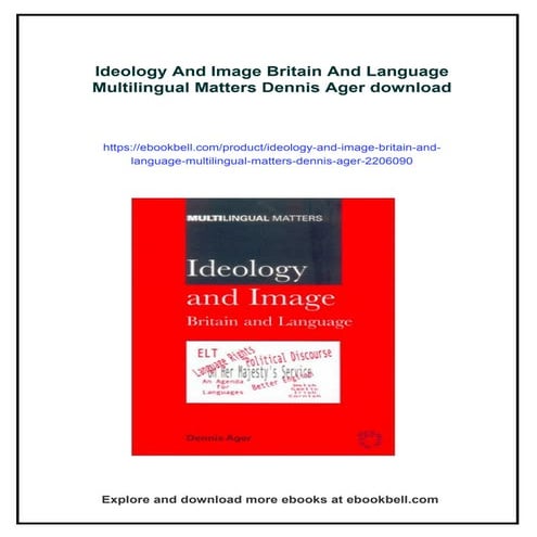 Ideology And Image Britain And Language Multilingual Matters Dennis ...