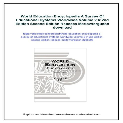 World Education Encyclopedia A Survey Of Educational Systems Worldwide Volume 2 Ir 2nd Edition ...