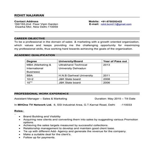Resume rohit | DOC