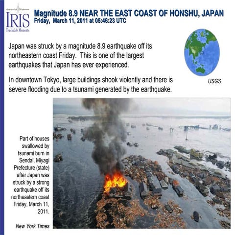 Giant Earthquake in Japan (Mw=9.0), March 11, 2011 | PPT