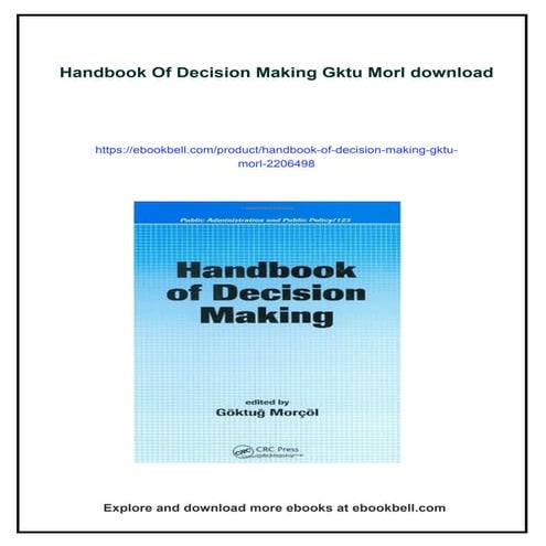 Download full ebook of Handbook Of Decision Making Gktu Morl instant ...