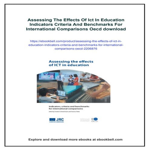 Assessing The Effects Of Ict In Education Indicators Criteria And Benchmarks For International ...