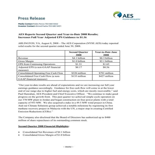 AES 2Q 08ER | PDF