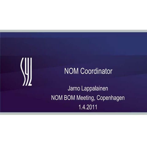 Presentation of NOM Coordinator framework | PPTX