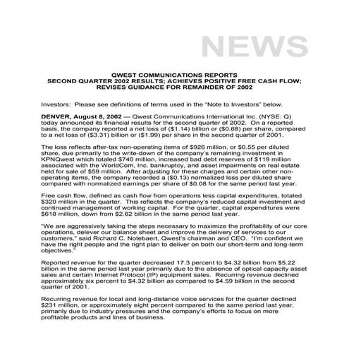 2Q 02 Earnings 8_8_02 | PDF