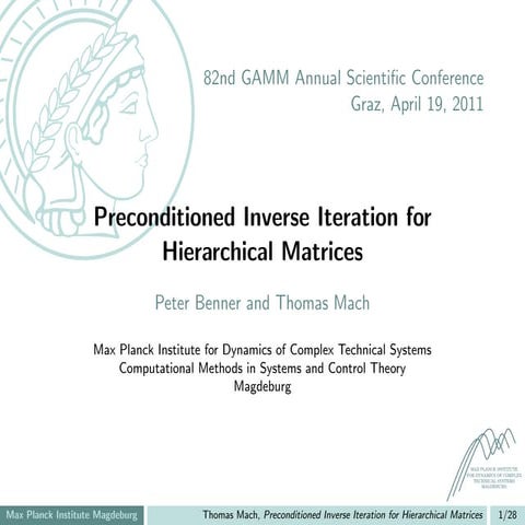 Preconditioned Inverse Iteration for Hierarchical Matrices | PDF