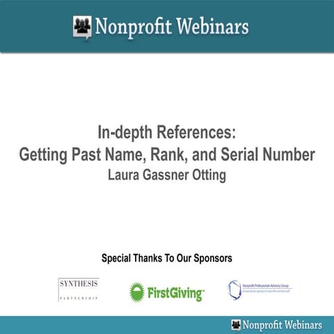 In-Depth References | PDF | Resume Writing and Advice | Job Search