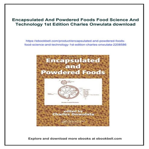 Encapsulated And Powdered Foods Food Science And Technology 1st Edition ...