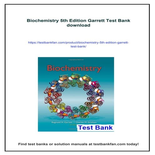 Biochemistry 5th Edition Garrett Test Bank | PDF