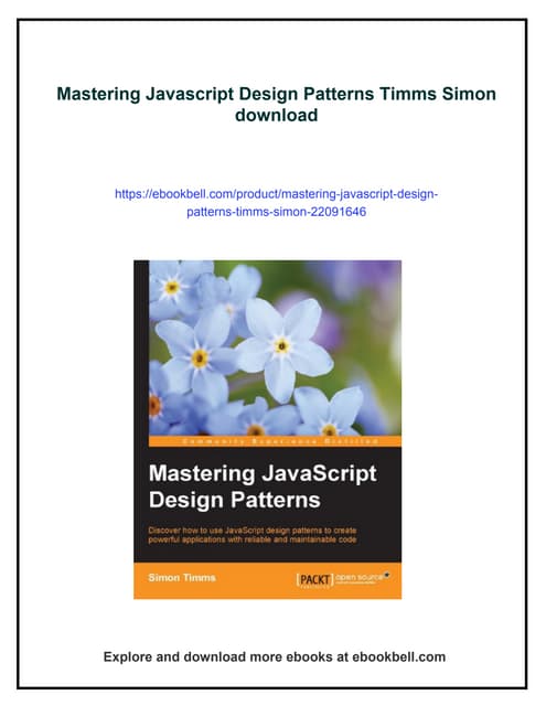 Mastering Javascript Design Patterns Timms Simon | PDF Mastering Javascript Design Patterns Timms Simon | PDF