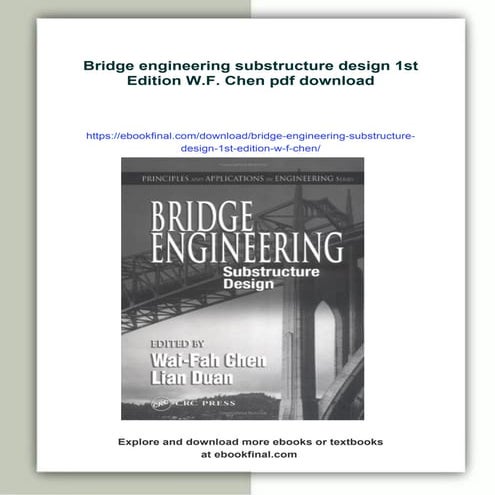 Bridge engineering substructure design 1st Edition W.F. Chen | PDF