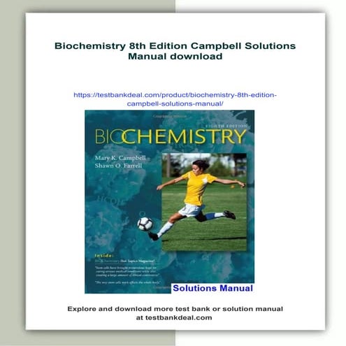 Biochemistry 8th Edition Campbell Solutions Manual | PDF