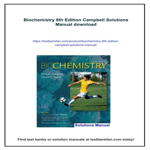 Biochemistry 8th Edition Campbell Solutions Manual | PDF