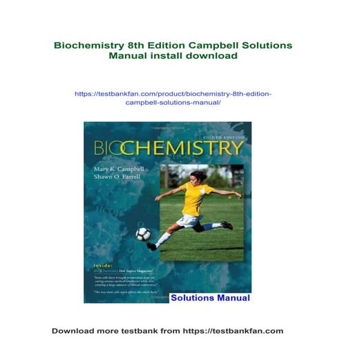 Biochemistry 8th Edition Campbell Solutions Manual | PDF