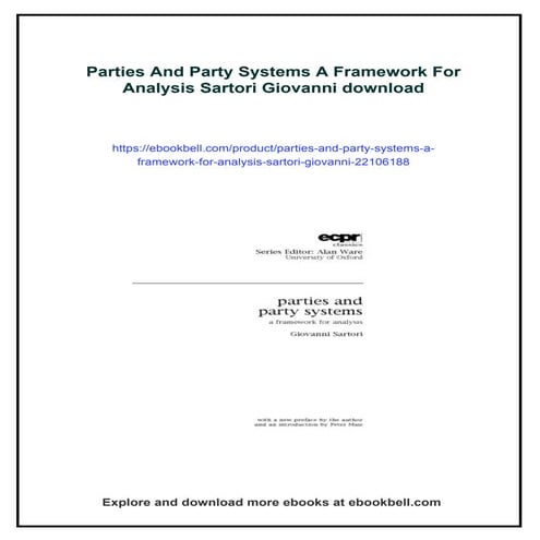 Parties And Party Systems A Framework For Analysis Sartori Giovanni | PDF