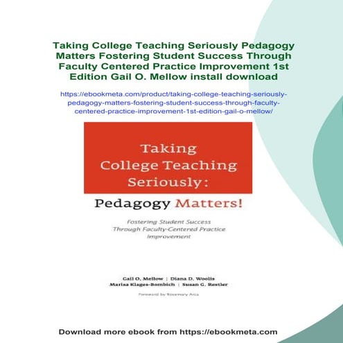 Taking College Teaching Seriously Pedagogy Matters Fostering Student ...
