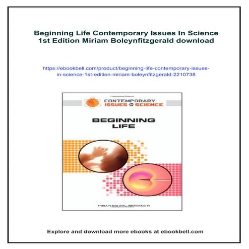 Beginning Life Contemporary Issues In Science 1st Edition Miriam ...