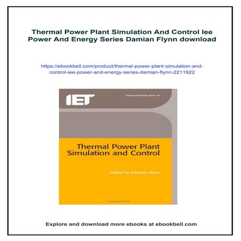 Thermal Power Plant Simulation And Control Iee Power And Energy Series ...