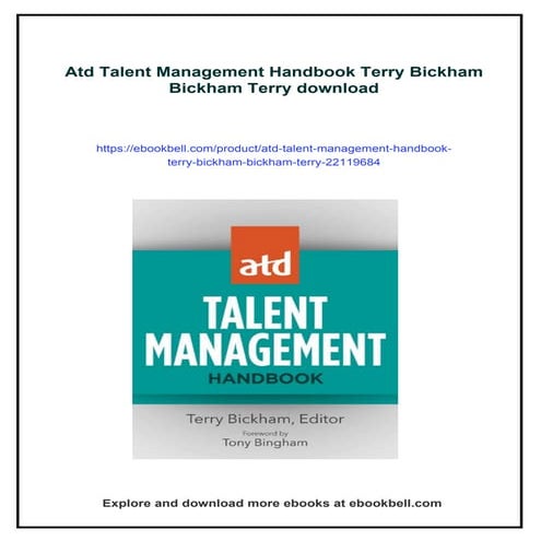 Atd Talent Management Handbook Terry Bickham Bickham Terry | PDF