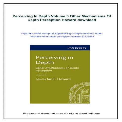 Perceiving In Depth Volume 3 Other Mechanisms Of Depth Perception Howard | PDF