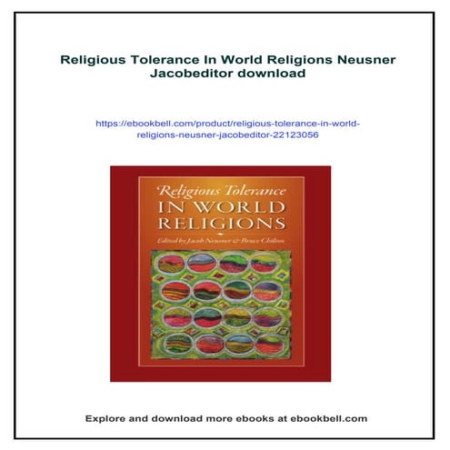 Religious Tolerance In World Religions Neusner Jacobeditor | PDF